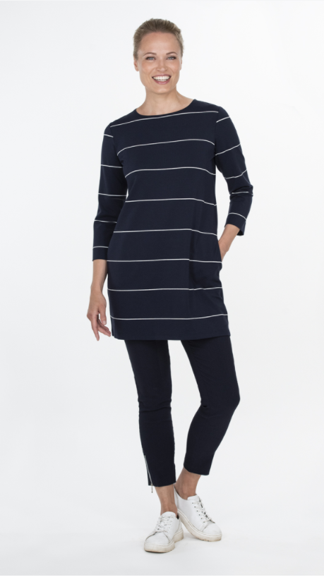 Ritva Falla Alison Tunika T.sin-valkea raita/ Navy stripe - Iloinen ...
