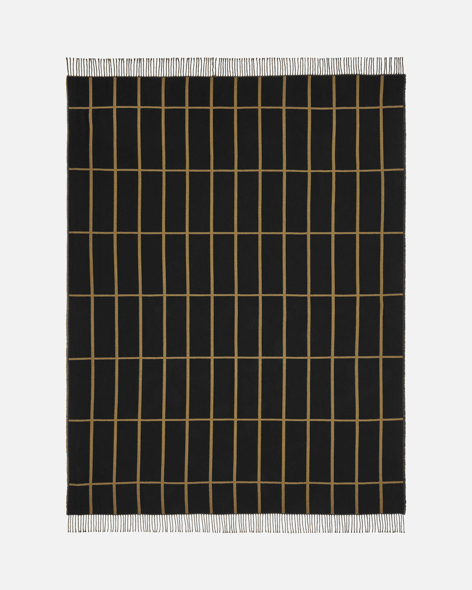 Marimekko Tiiliskivi Huopa 140x180 cm Musta, kulta - Iloinen Viivi ...